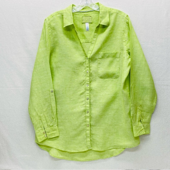 Sigrid Olsen | Tops | Sigrid Olsen Light Green Medium 0 Linen Long Roll ...